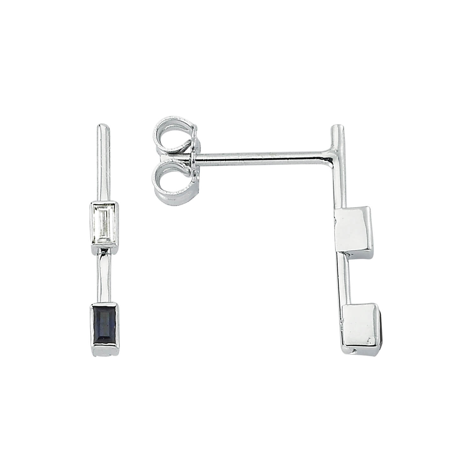 Pırlanta Safir Küpe