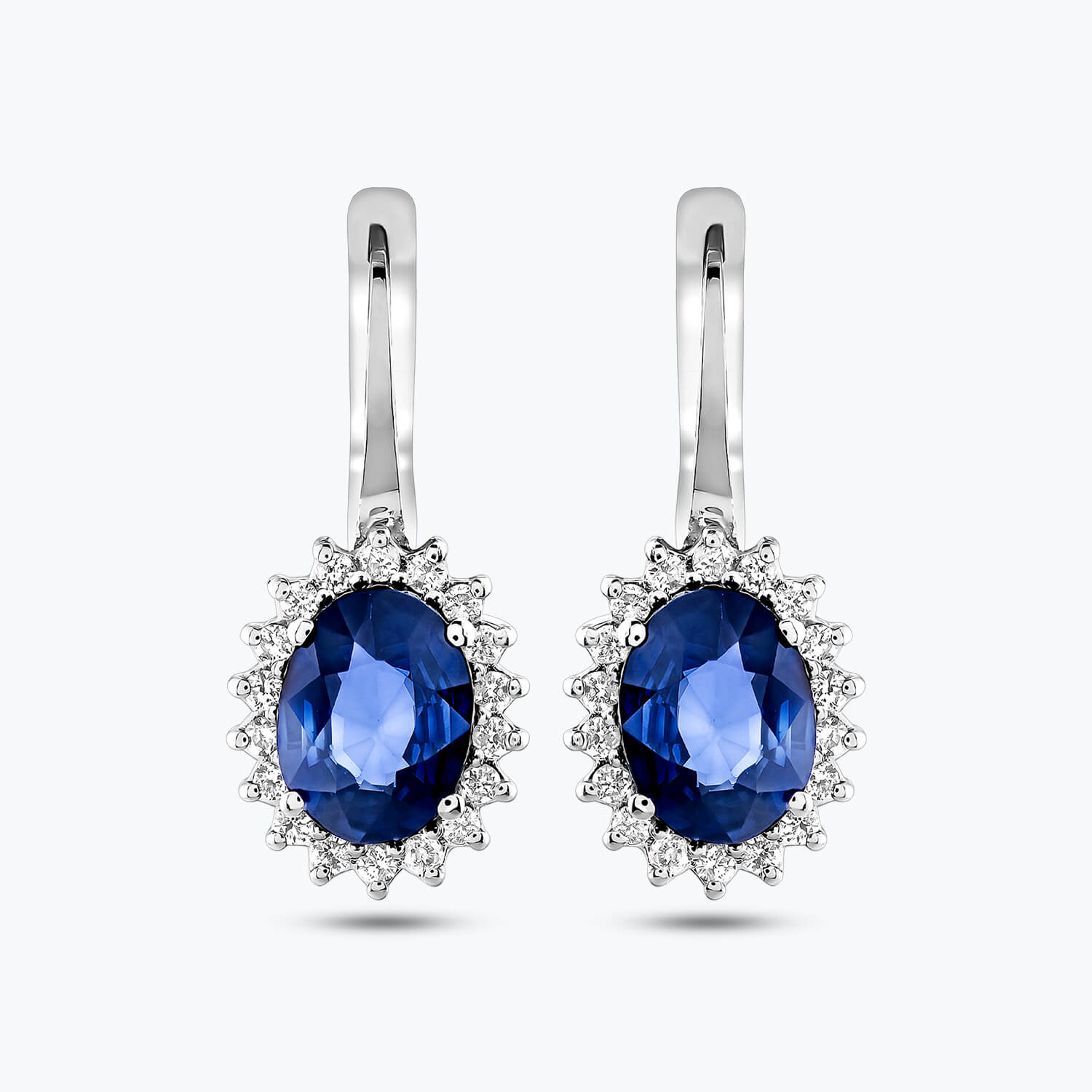 Pırlanta Safir Küpe