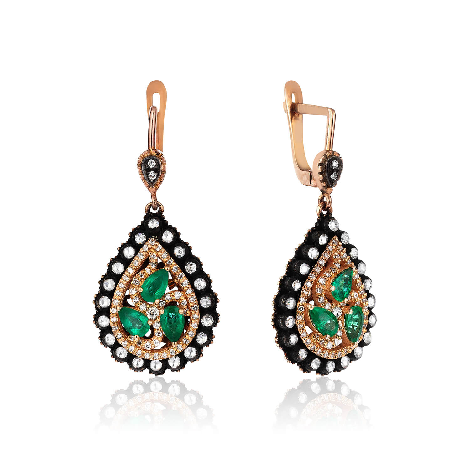 Elmas Zümrüt Küpe