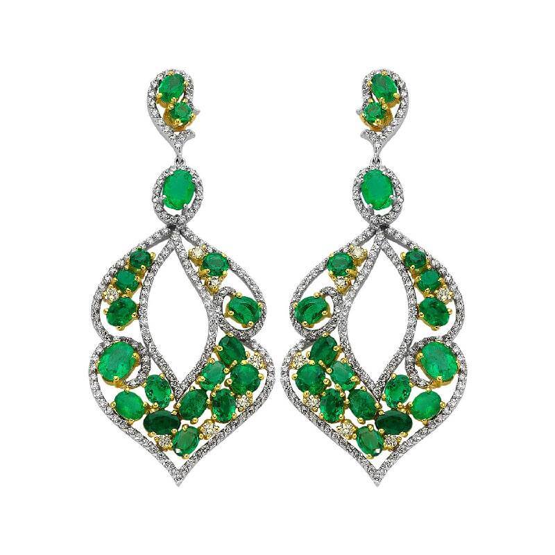 Pırlanta Zümrüt Küpe