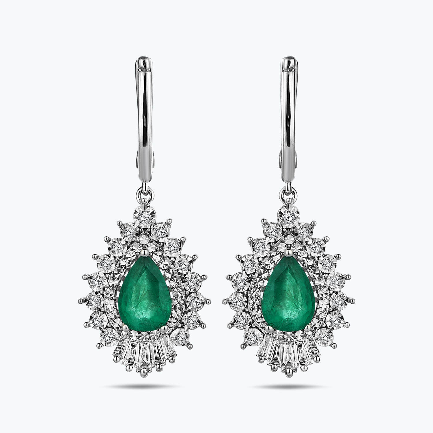 Pırlanta Zümrüt Küpe