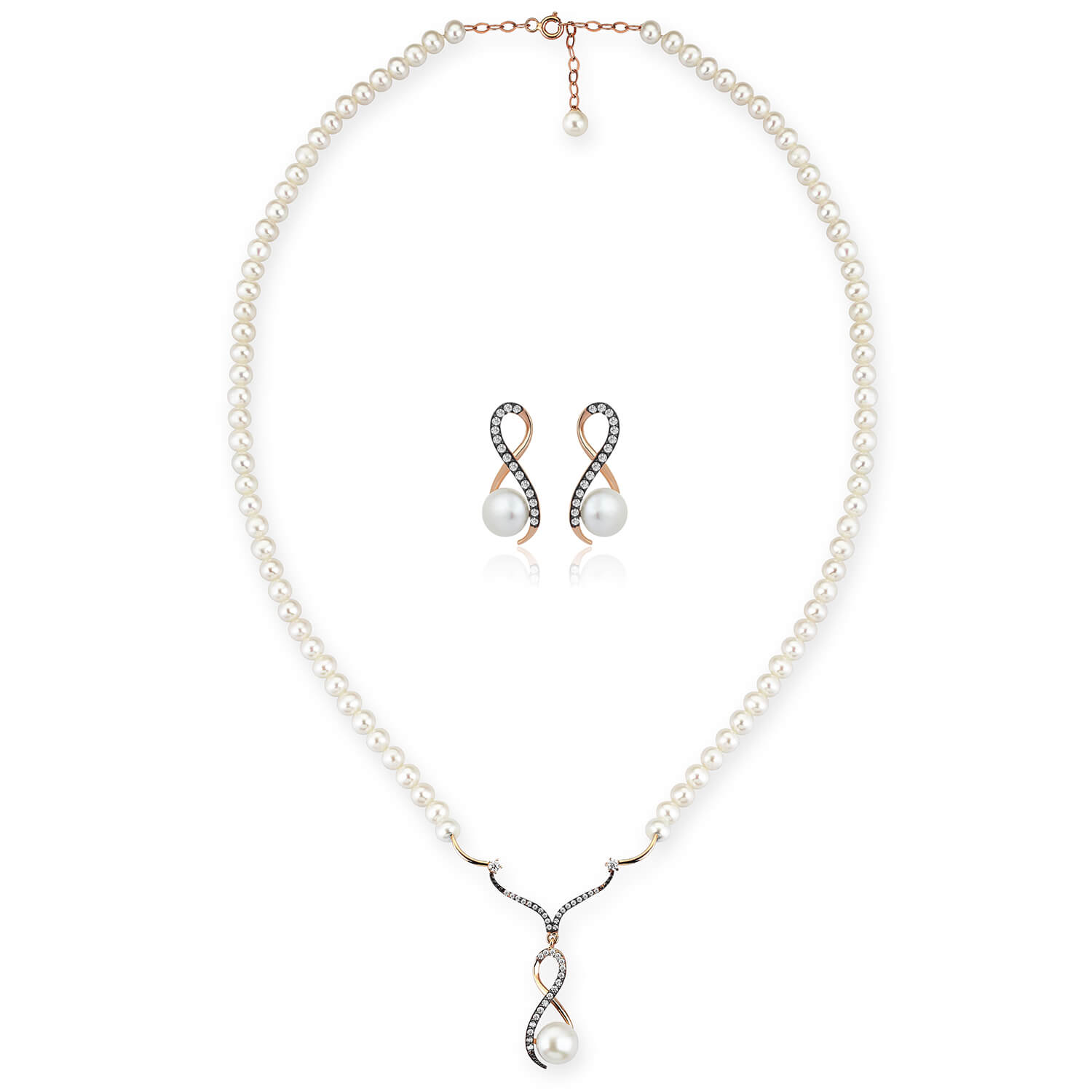 Altın İkili İnci Set