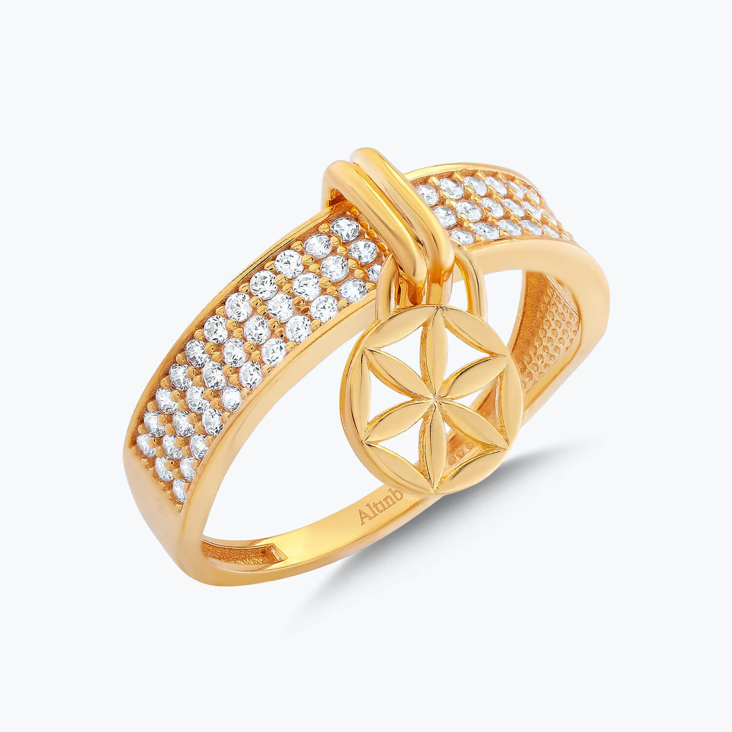 22 Ayar Altın Yaşam Çiçeği Yüzük