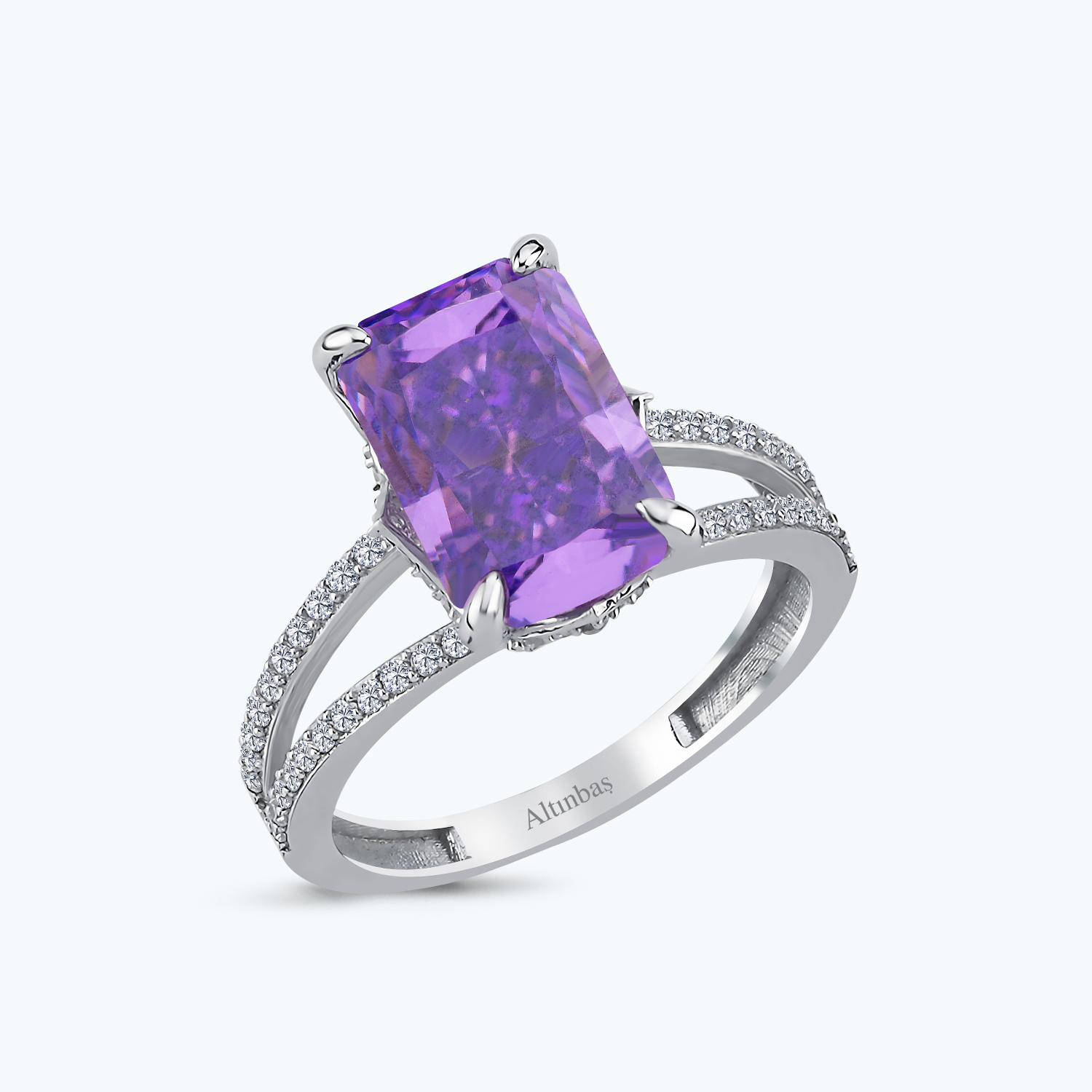 Mor Taşlı Altın Yüzük Mor Taşlı Altın Yüzük