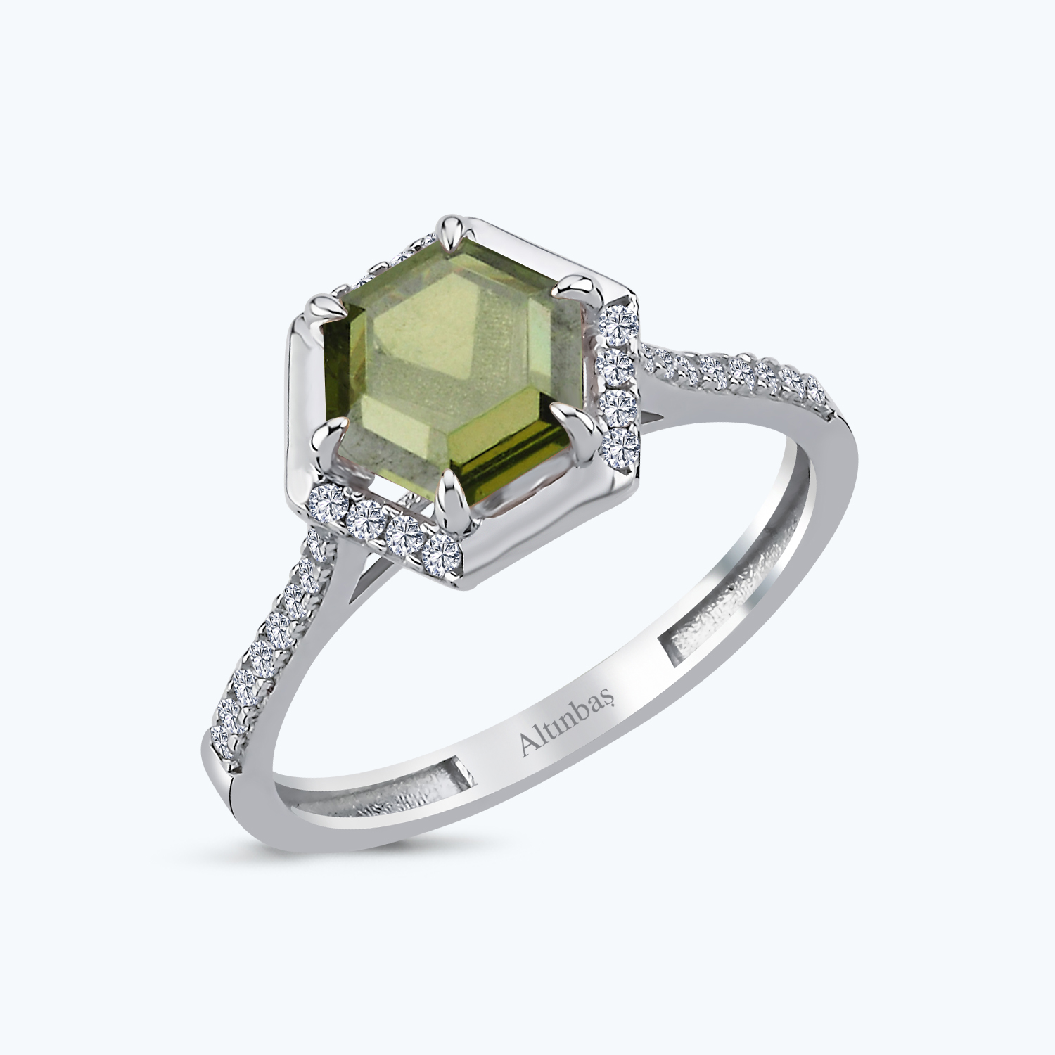 Yeşil Taşlı Altın Yüzük Yeşil Taşlı Altın Yüzük