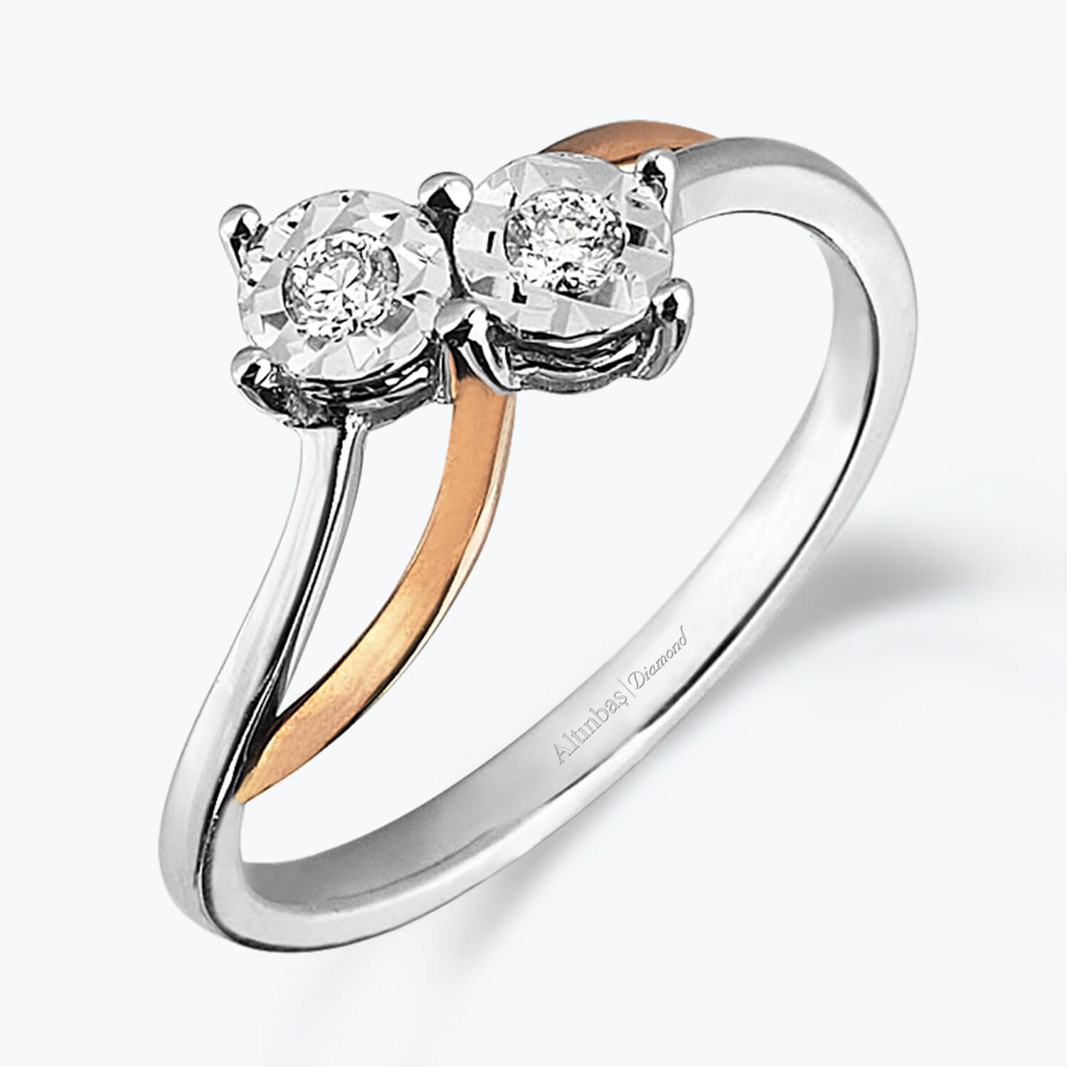 Pırlanta Çift Taşlı Yüzük