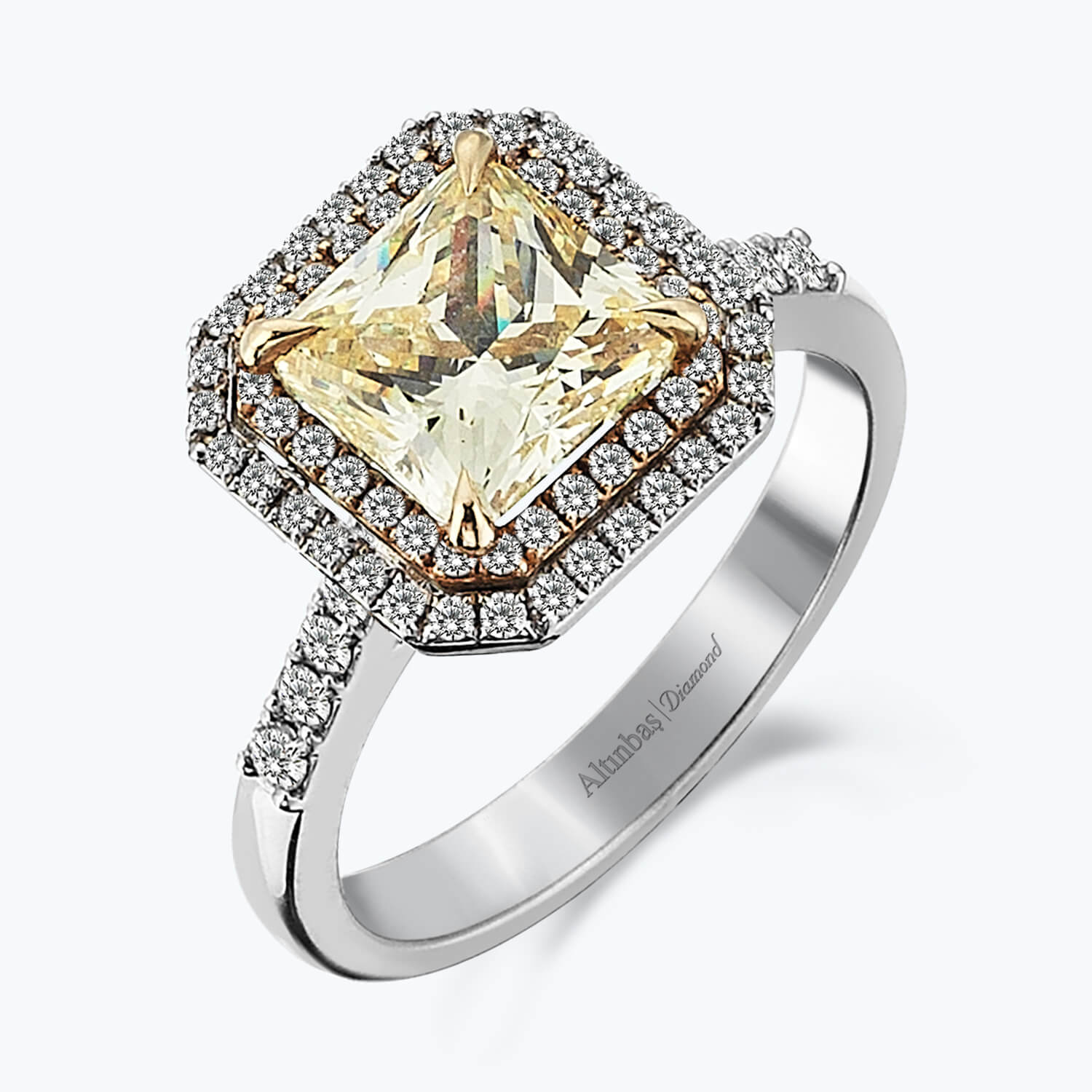 Pırlantalı Sarı Topaz Yüzük Pırlantalı Sarı Topaz Yüzük