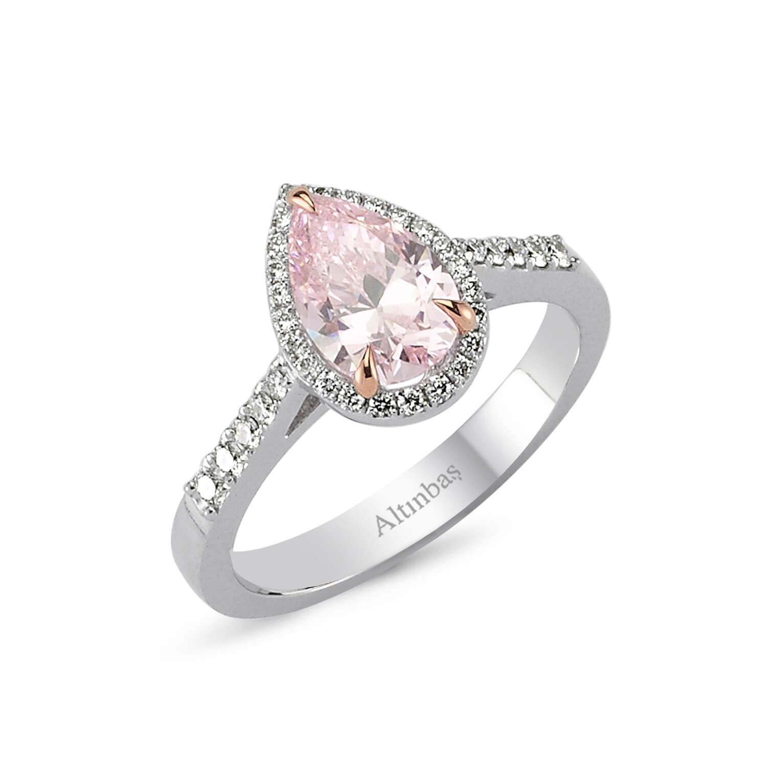 Pırlanta Pembe Topaz Yüzük