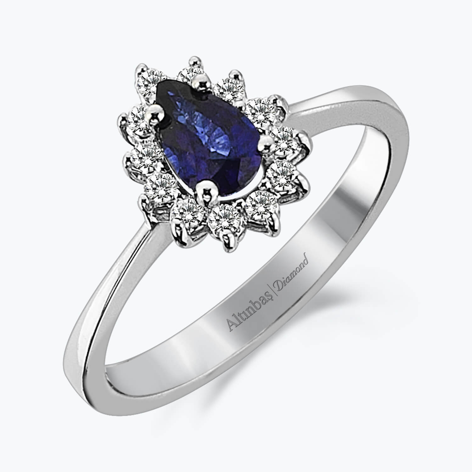 Pırlanta Safir Yüzük