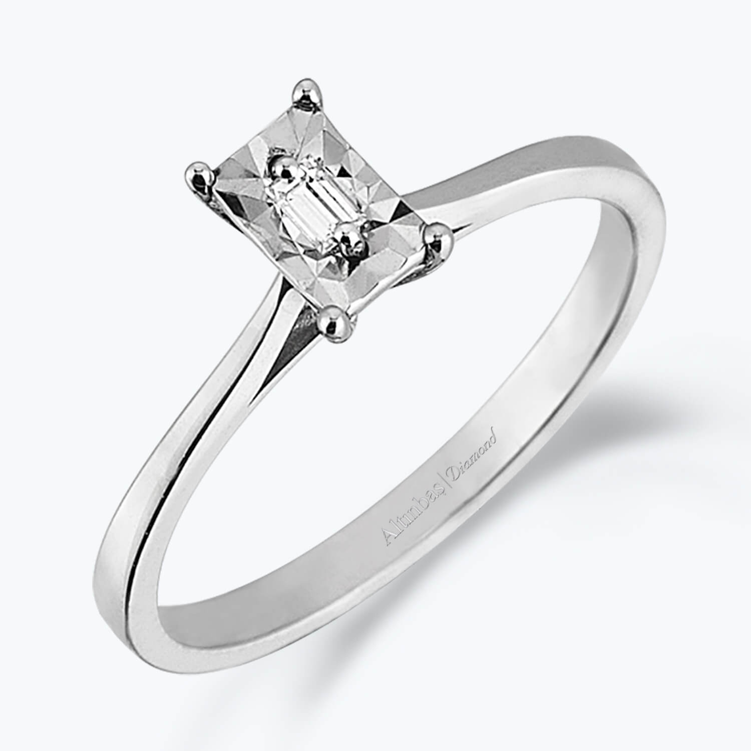 Pırlanta Baget Tektaş Yüzük